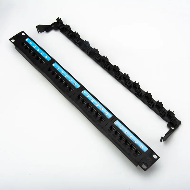 Gcabling Network Patch Panel Rack Mount 2U RJ45 24 48 Port Cat5e UTP ...