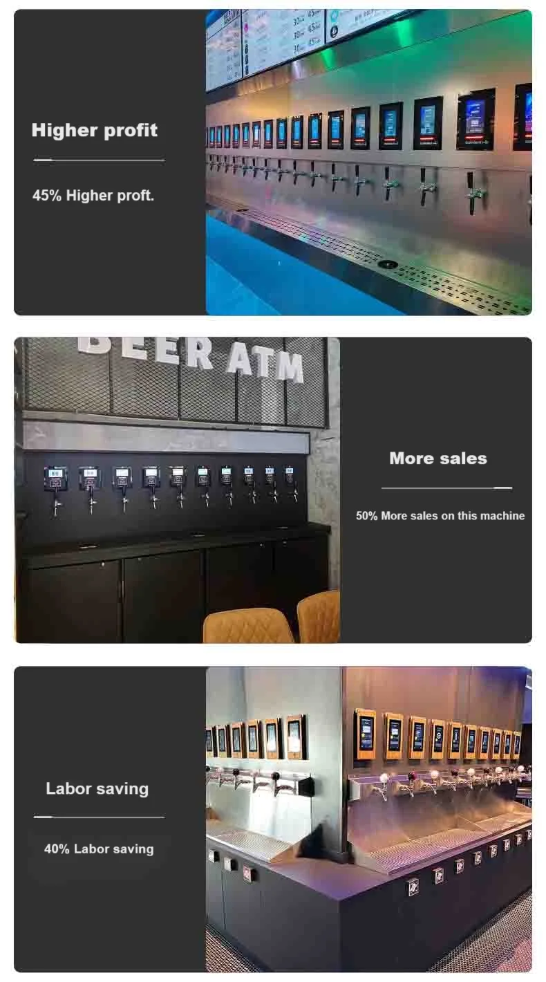 RFID Self Pouring Beer Taps Dispenser with Refrigerator