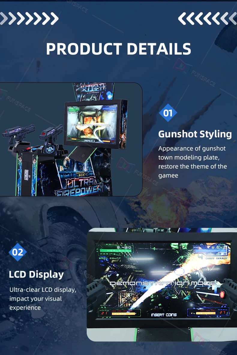 Interactive Arcade - 2 Player Gun Shooting Game Machine