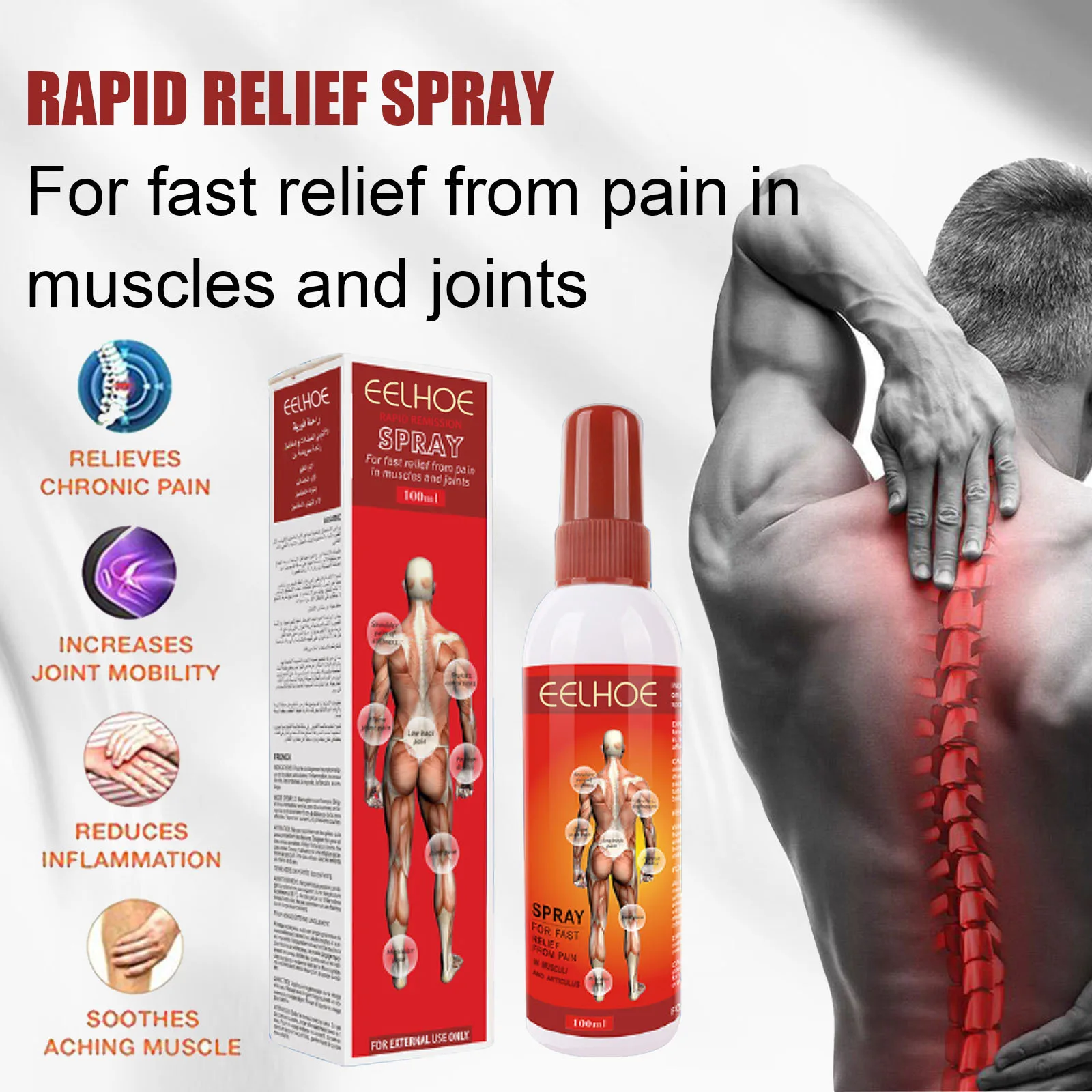 Eelhoe Rapid Relief Spray For Fast Relief From Pain In Muscles And ...