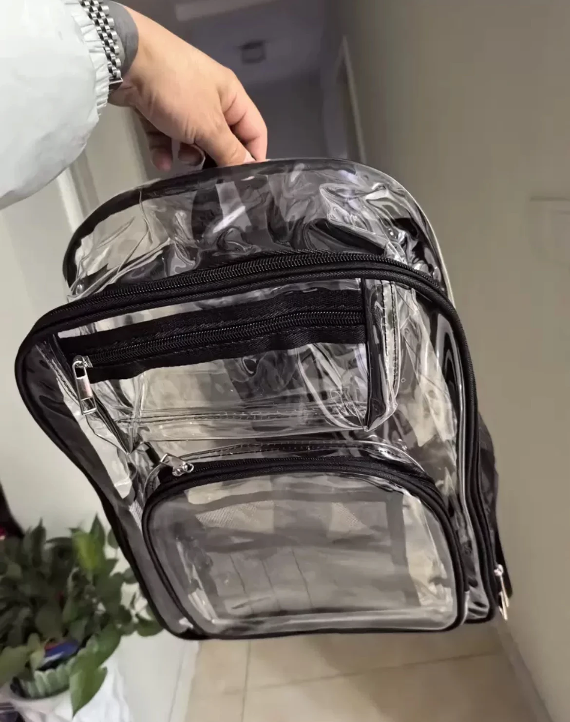 Girls School Backpack - See through Plastic Book Bag