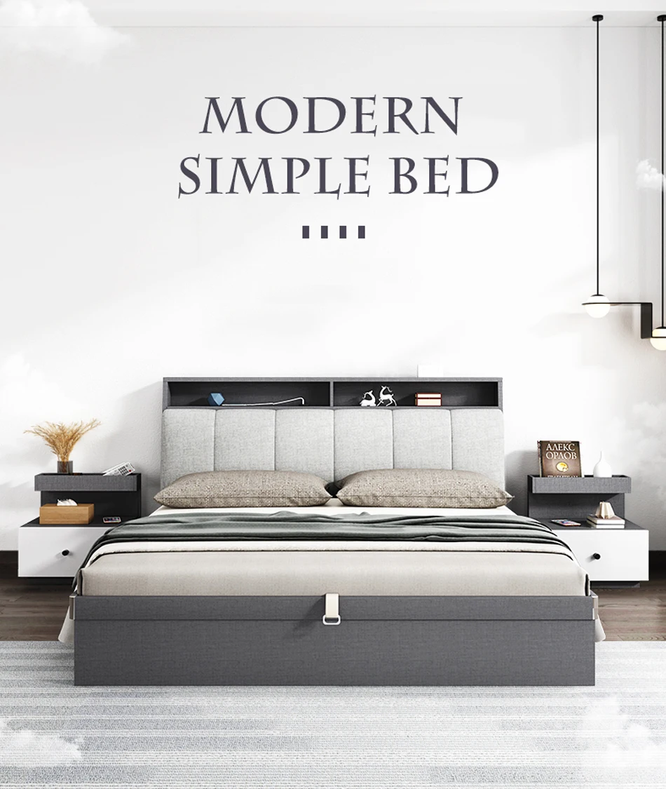 Modern Design Queen Size Bed with Drawers - Storage & Style