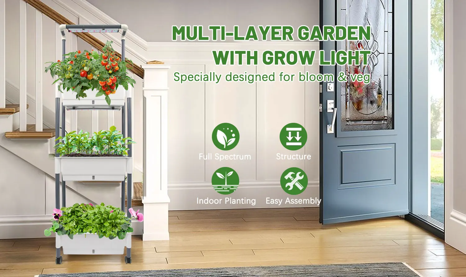 Multilayer Raised Smart Indoor Herb Garden Kit Planter Box With Grow ...