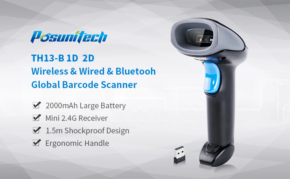 Effon USB Wireless 2.4G Bluetooth Scanning Gun for 2D QR