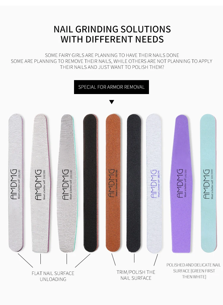 Wholesale Fashion Simple Irregular Sponge Frosted Custom Nail File 100/ ...