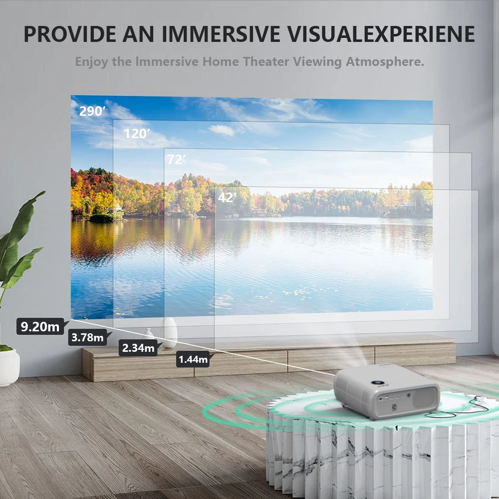 A70 smart android 9.0 projector 900 ANSI lumens 4K resolution projector ...