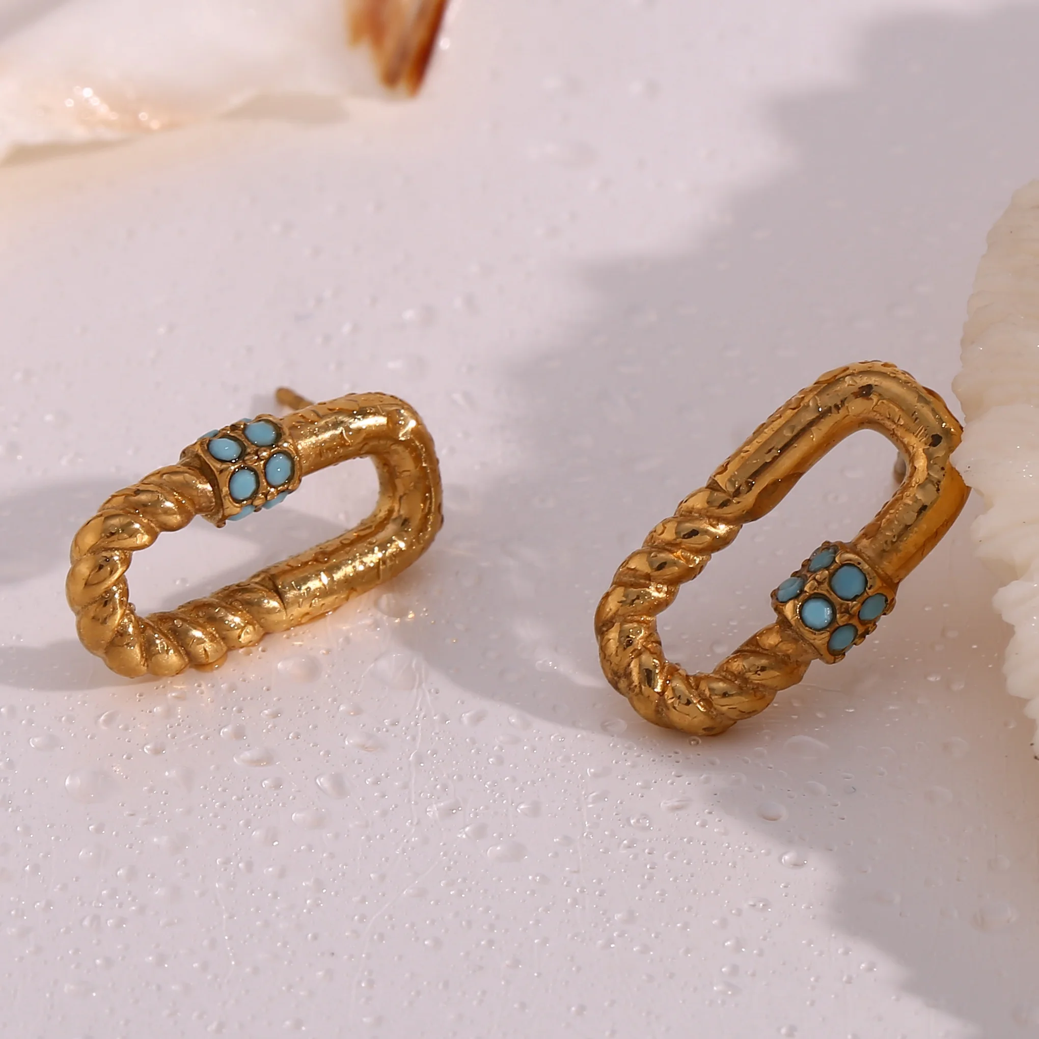 Vintage O Shape Twisted Stud Earring 18k Gold Plated Earring Tarnish ...