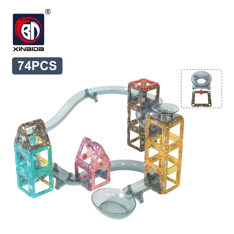 Educational Ball-track Shapes Building Blocks Magnet Tiles Toys For ...