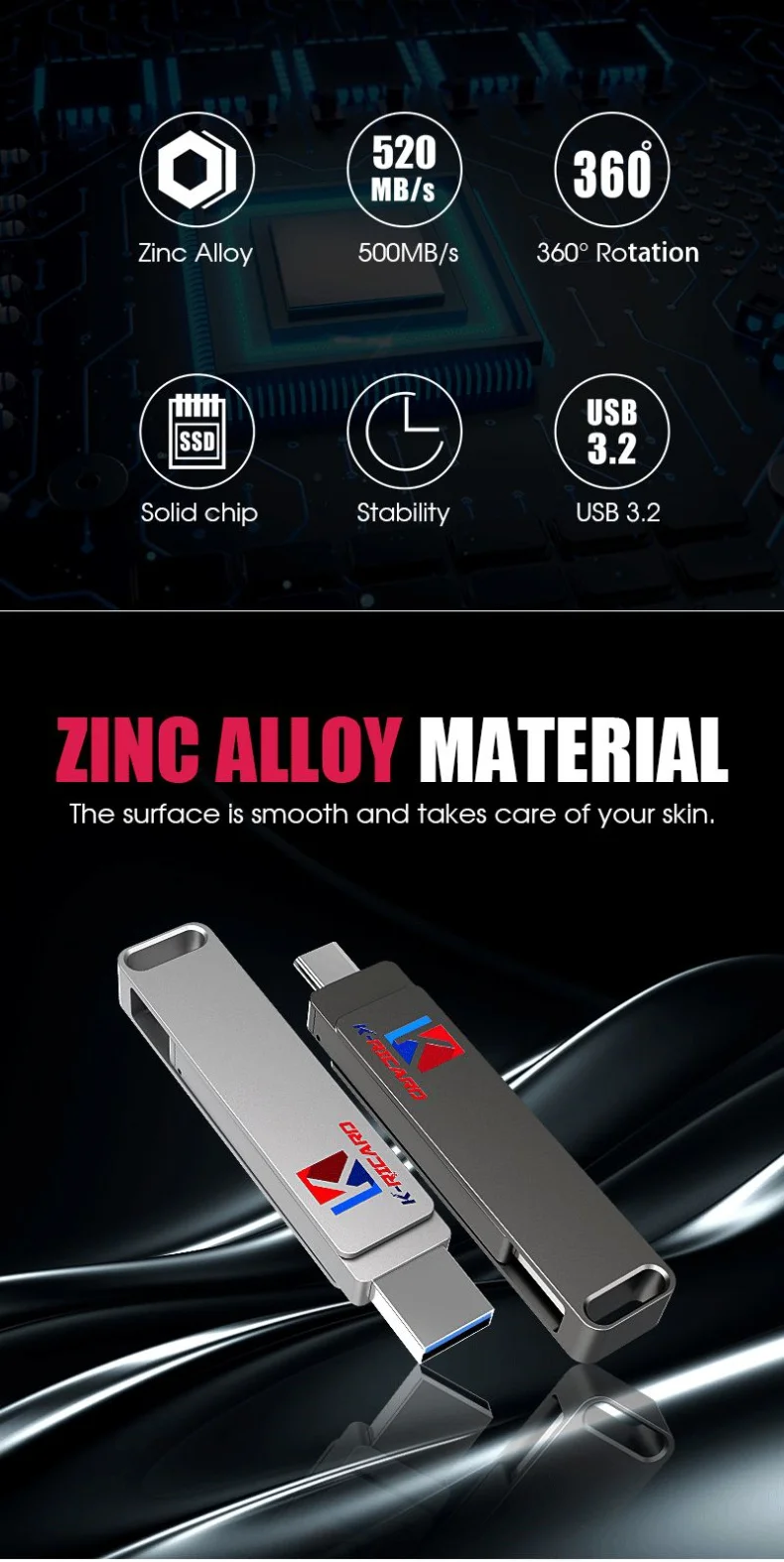 Customizable Usb3.0 Micro Otg 128gb 256gb 512gb Memory Stick U Disk Usb ...