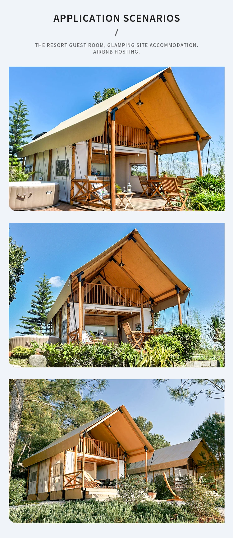 Outdoor Four Season Resort House Glamping Hotel With Bathroom Canvas ...