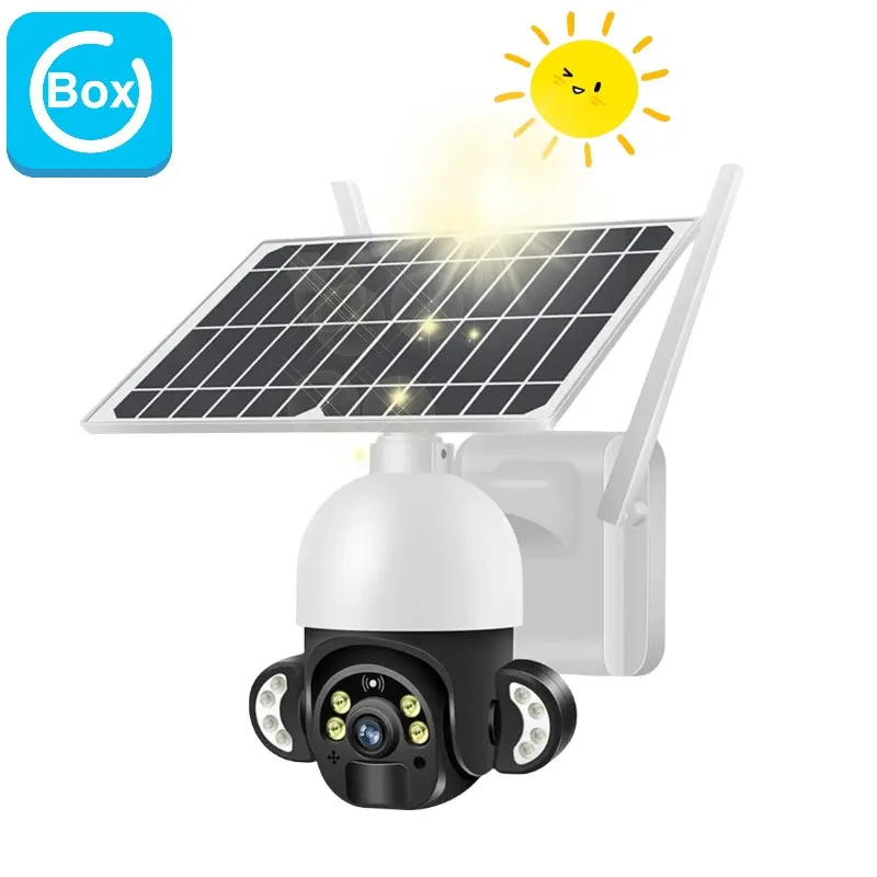 7800mah WIFI 10400mah Solar Powered Camera 4G PTZ Camera with Flood Light
