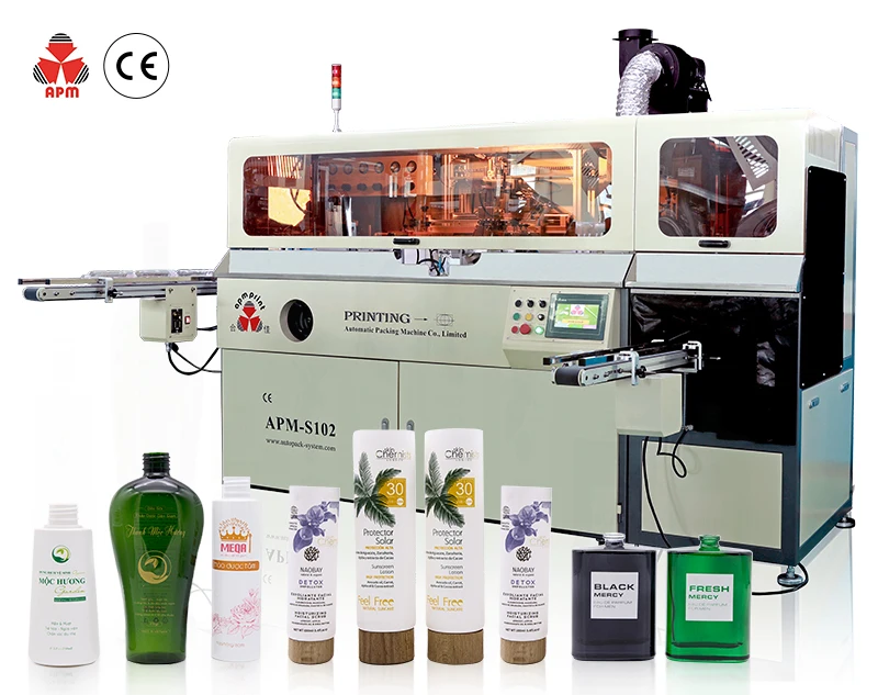 S102 High Quality With Auto Flame Treatment And Uv Drying System 1-8 Color Automatic Bottle ...