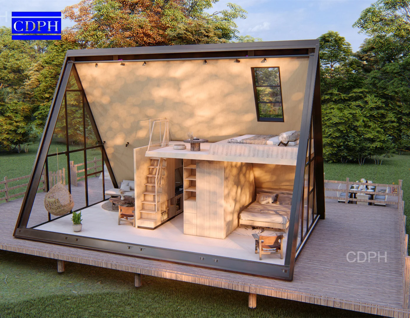 modern light steel aluminum detachable container a frame house| Alibaba.com