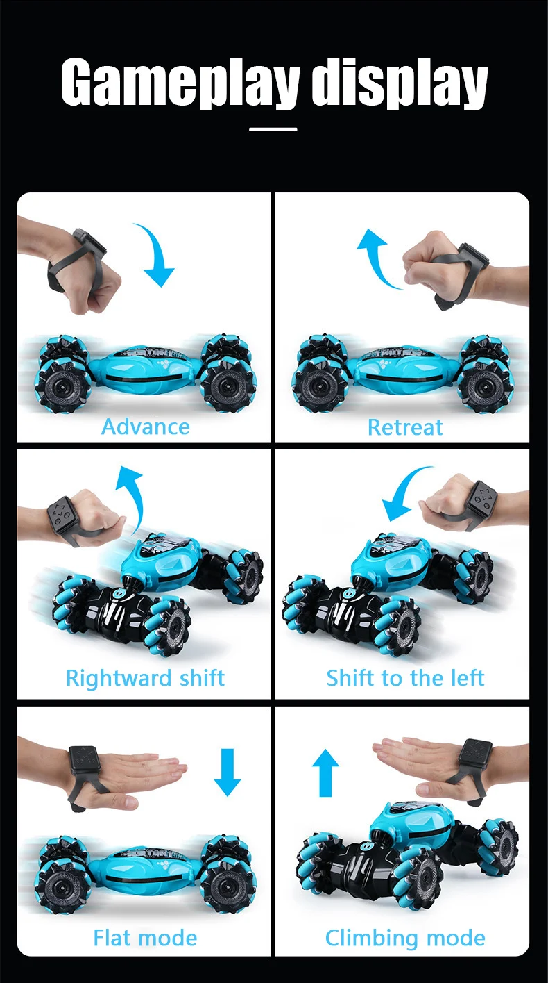 Rc Stunt Morph Cars Kids Toys Double-sided Drive 2.4g Electric Remote ...