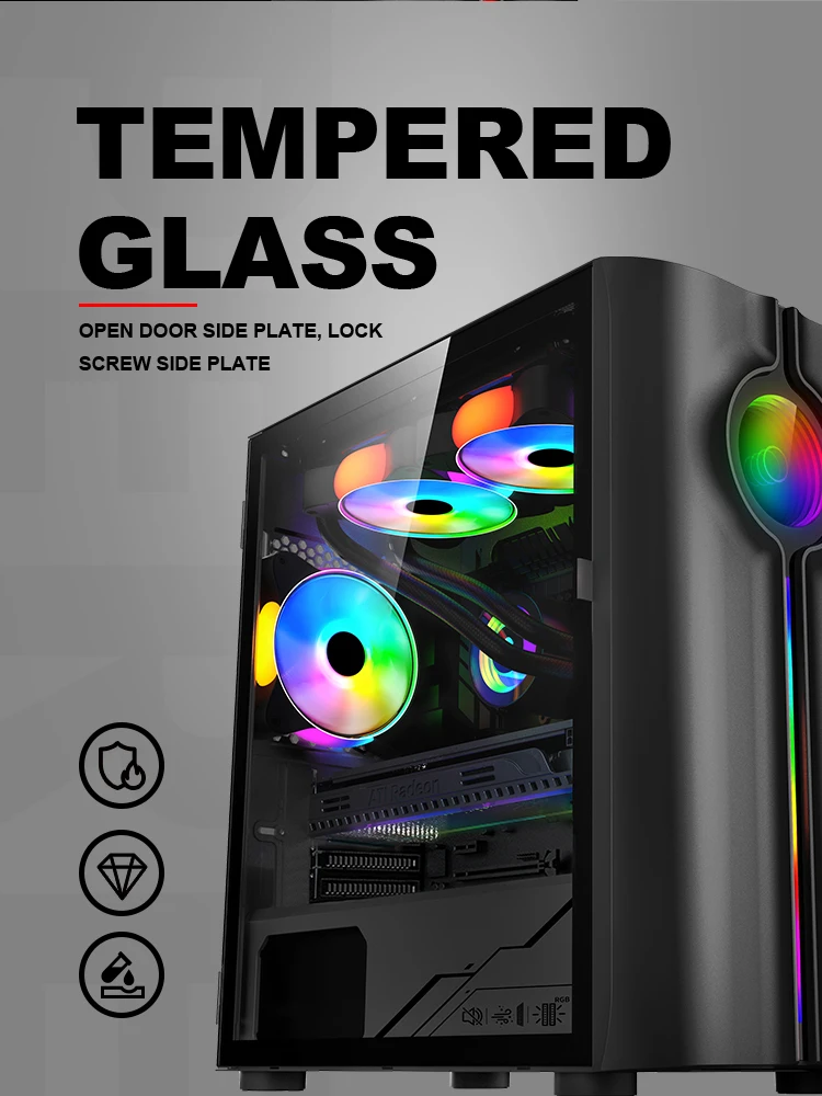 Atx Carbon Fiber Front Panel Gabinete Gamer Cooler Master Deluxe Rgb ...