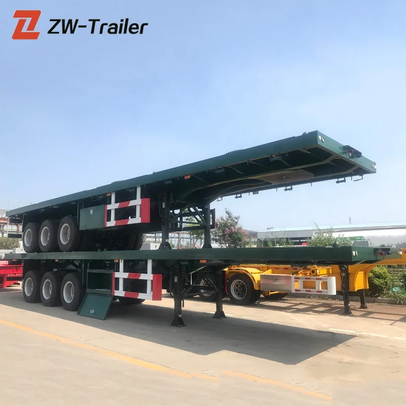 3 Axles 40ft 13m Flatbed Flat Bed Cargo Semi Trailers For Sale - Buy ...