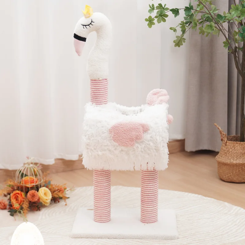 Flamingo Cat Climbing Tree Sisal Scratching Post Cat Grinding Toy ...