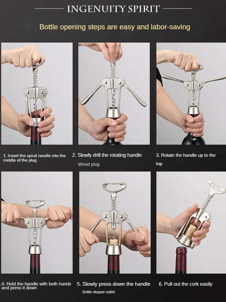 Portable Stainless Steel Wine Opener With Zinc Alloy And Pp Metal ...