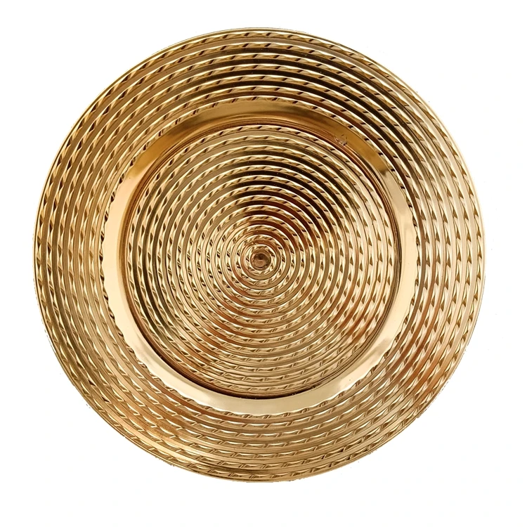 Bulk Price Table Decor Catering Plastic Flower Pattern Gold Dinner Sets ...