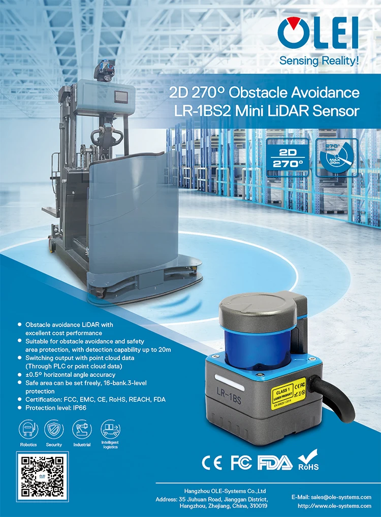 270 Degree 10 Meters 2d Industrial Laser Lidar Sensor I/o 16 Banks ...