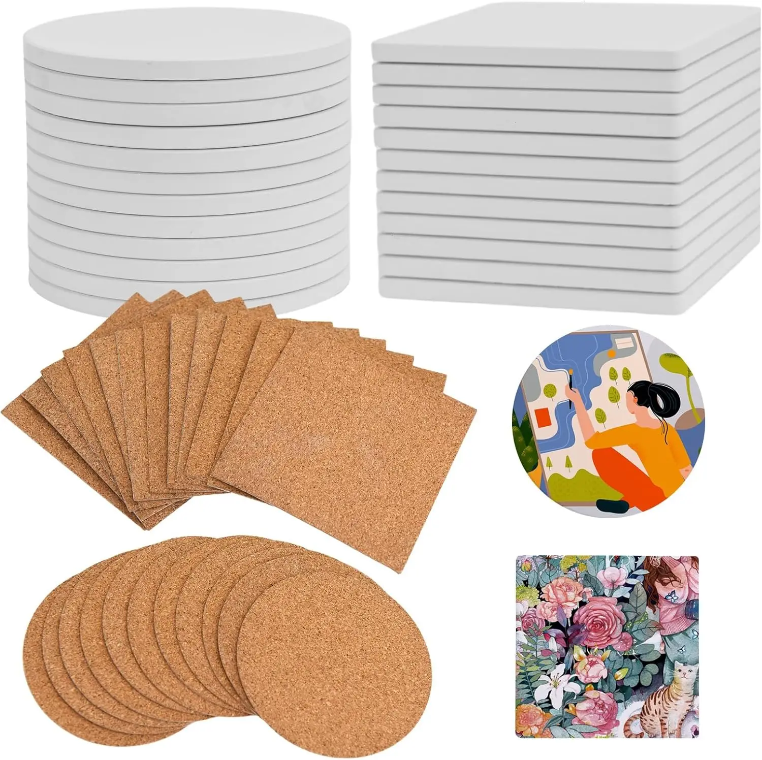 Wholesale Sandstone Coasters Promotional Sublimation Ceramic Round ...