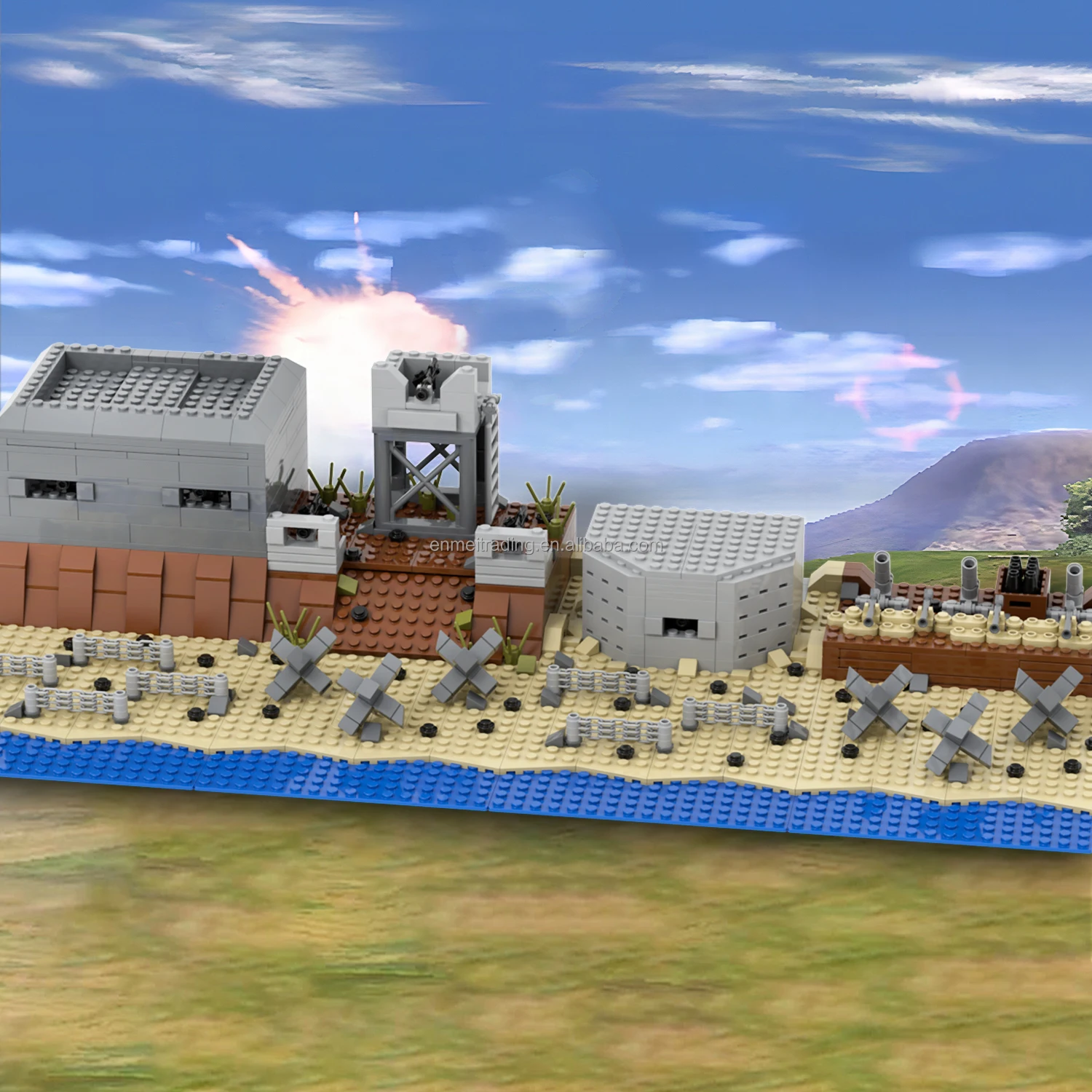 WW2 Military Bunkers & Watchtower DIY Model Kit - MOC5075