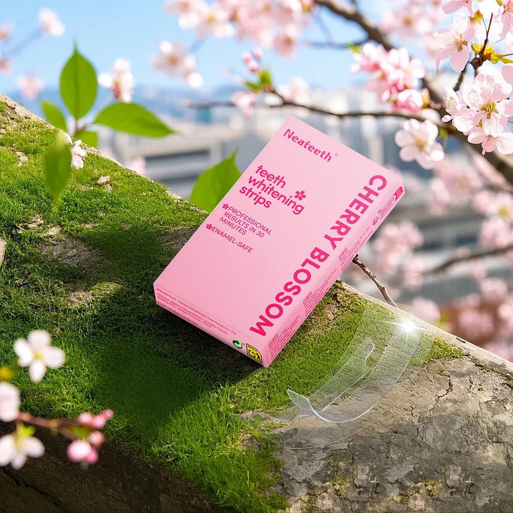 For Neateeth Cherry Blossom Flavor Teeth Whitening Dry Strip PAP Non ...