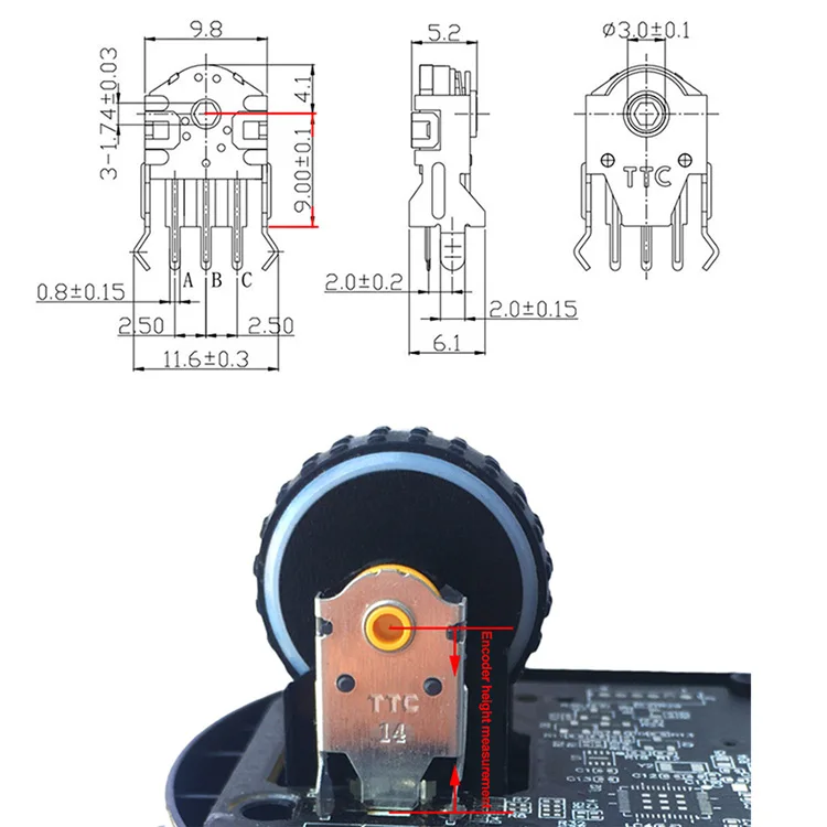 TTC Mouse Golden Wheel Encoder - 2 Million Cycles Durability