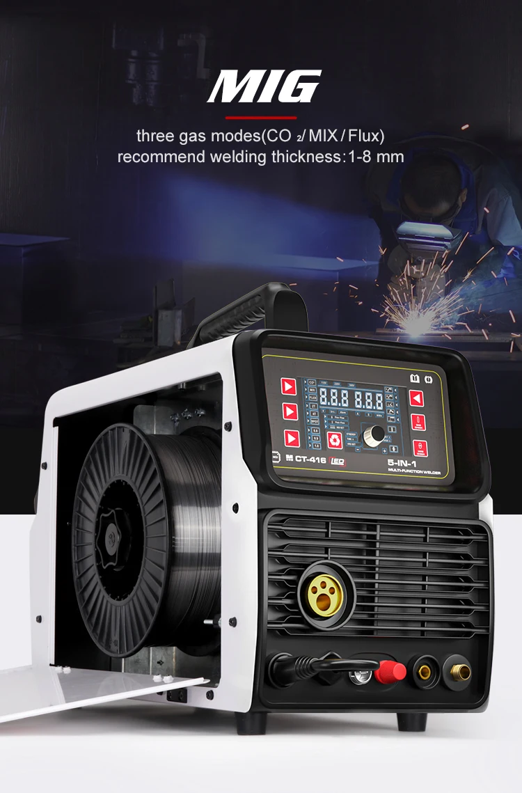 5 in 1 MIG TIG Plasma CUT Free Gas Mig MMA Welding Machine