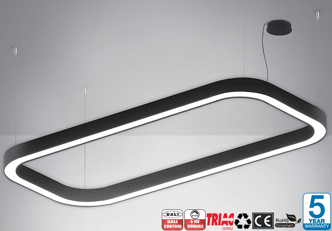 Modern Simple Rectangle Led Linear Chandelier Light 0-10v Dimming ...