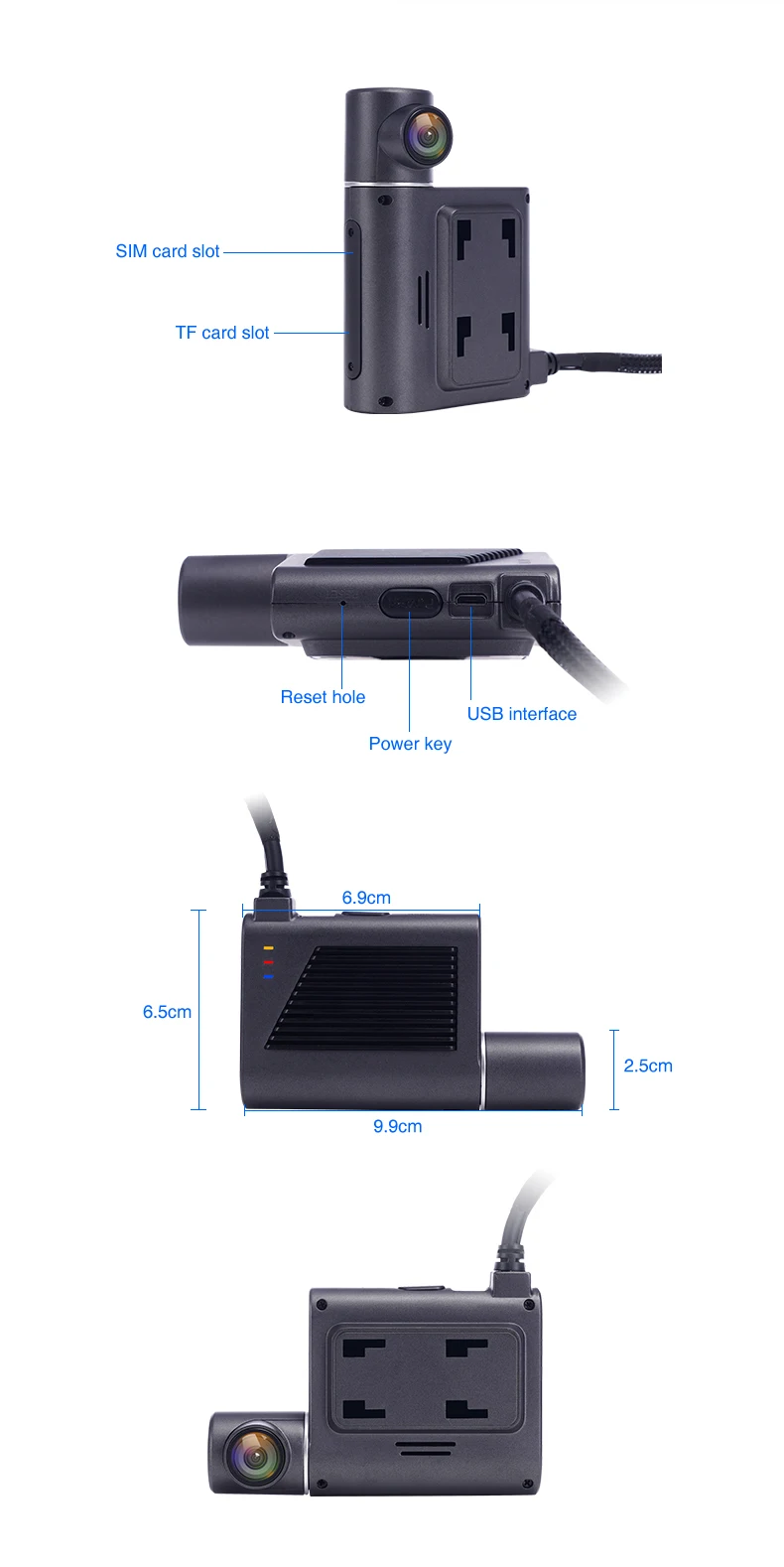 Smart Dash Camera 4G Dual Lens - UE Car DVR with GPS