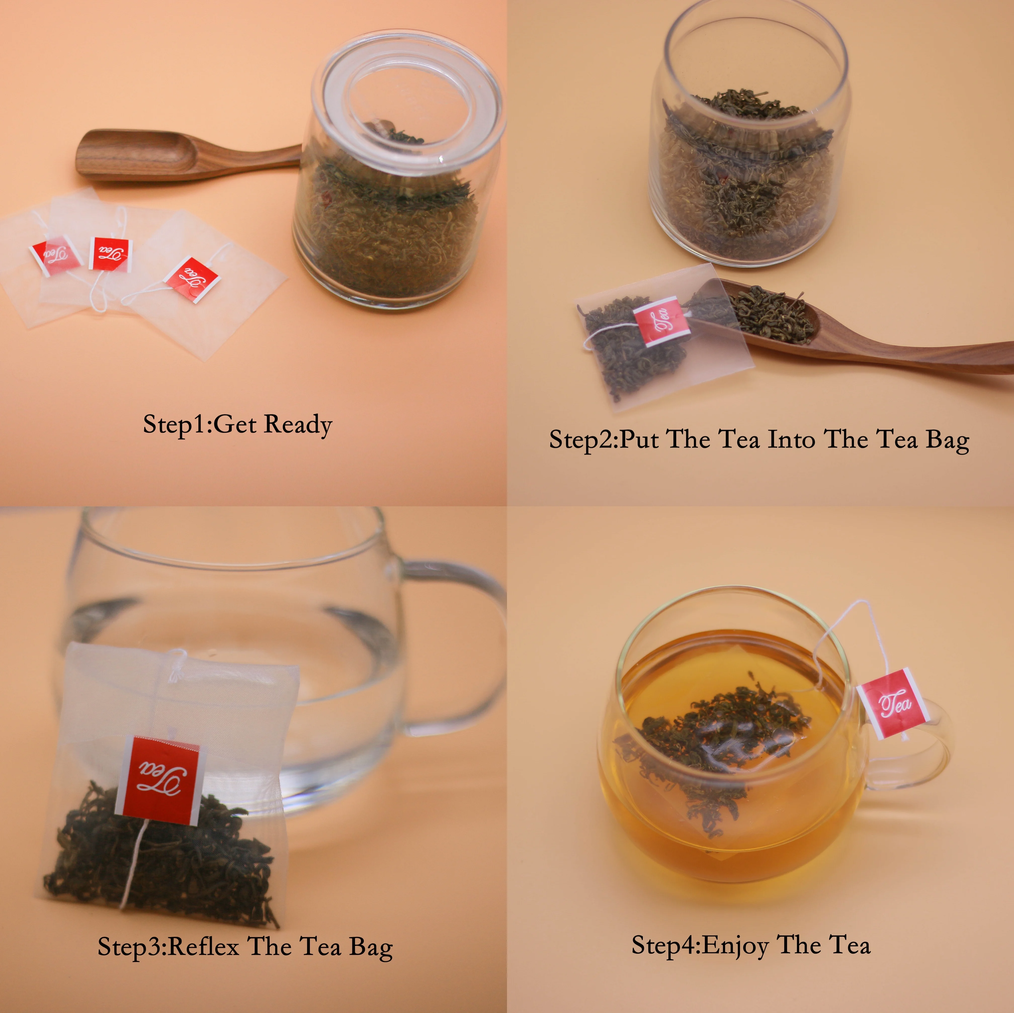 Biodegradable Empty Tea Bag Corn Fiber with Folding Design 7.4*7.4 cm ...