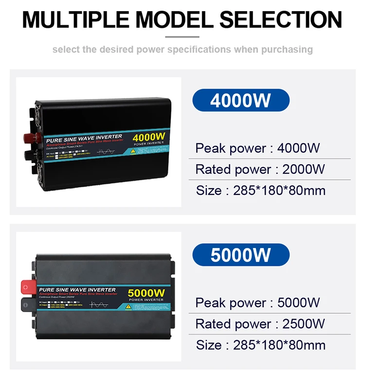 4000W 5000W DC/AC Inverters - Pure Sine Wave Power Solutions