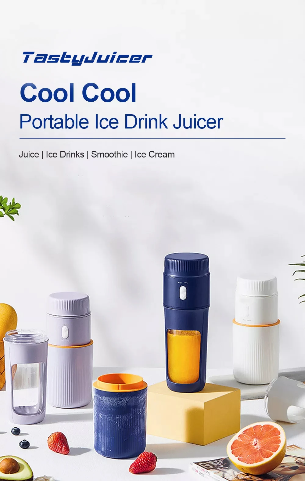 Tastyjuicer Cold Drink Ice Cream Portable Blinder Juicer Electric Cute ...