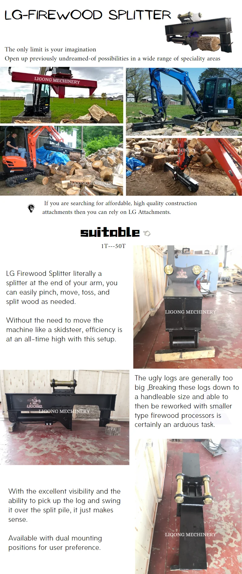 Bagger Baggerspalter Excavator Firewood Splitter Bagger Brennholz ...