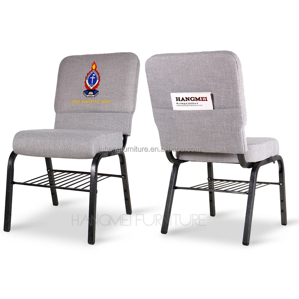 Royal Blue Cheap Church Pulpit Interlocking Back Pocket Worship Seat ...