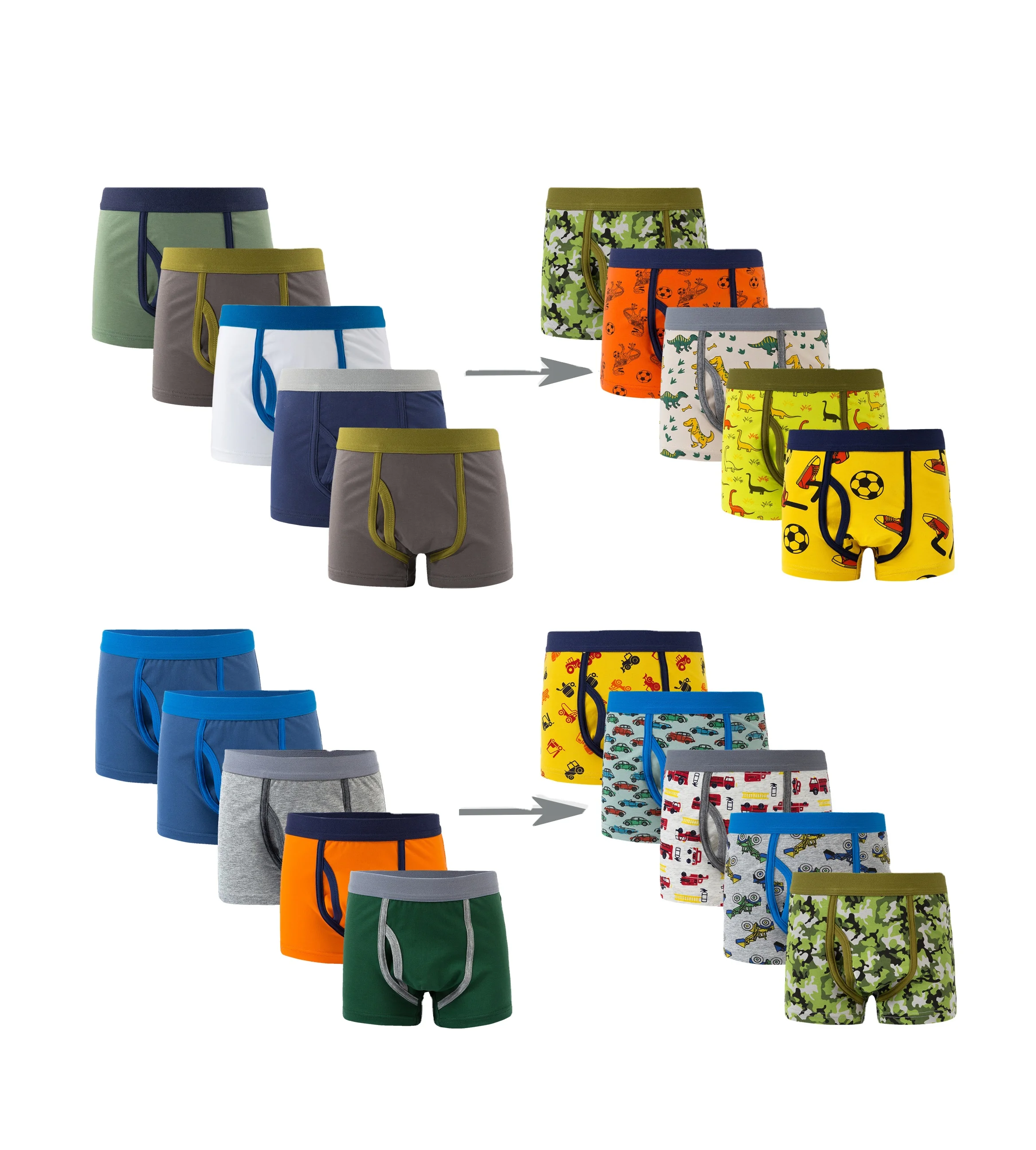 Wholesale Kids Underwear Cute Boys Underwear Solid Colour Custom Plain ...