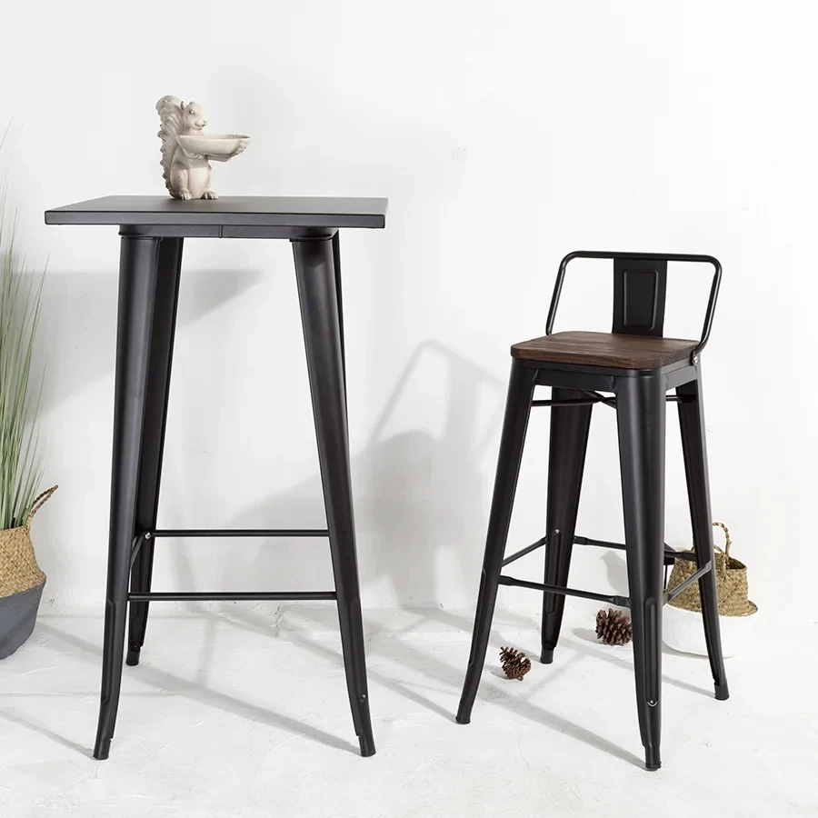 Heavy Duty Steel Industrial Stackable Metal High Leg Bar Chair Kitchen ...