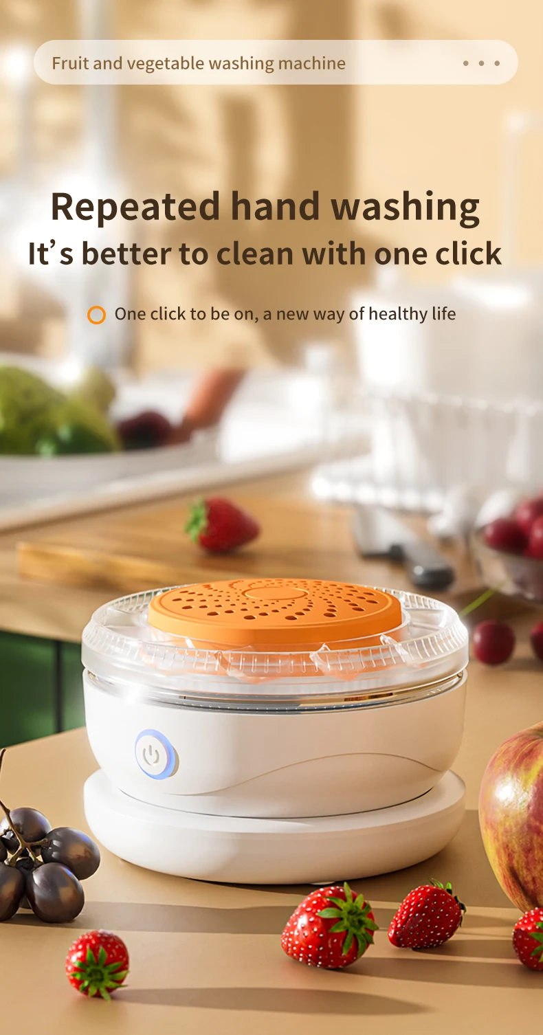 IPX7 Fruit and Vegetable Washing Machine Purifier Portable Wireless ...