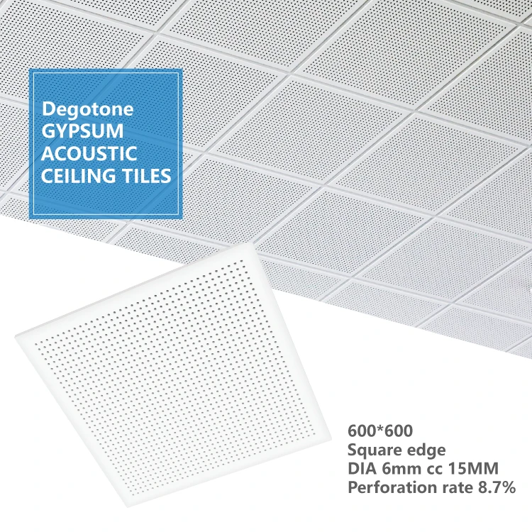 Acoustic Gypsum Ceiling 12mm Perforated Board 600*600