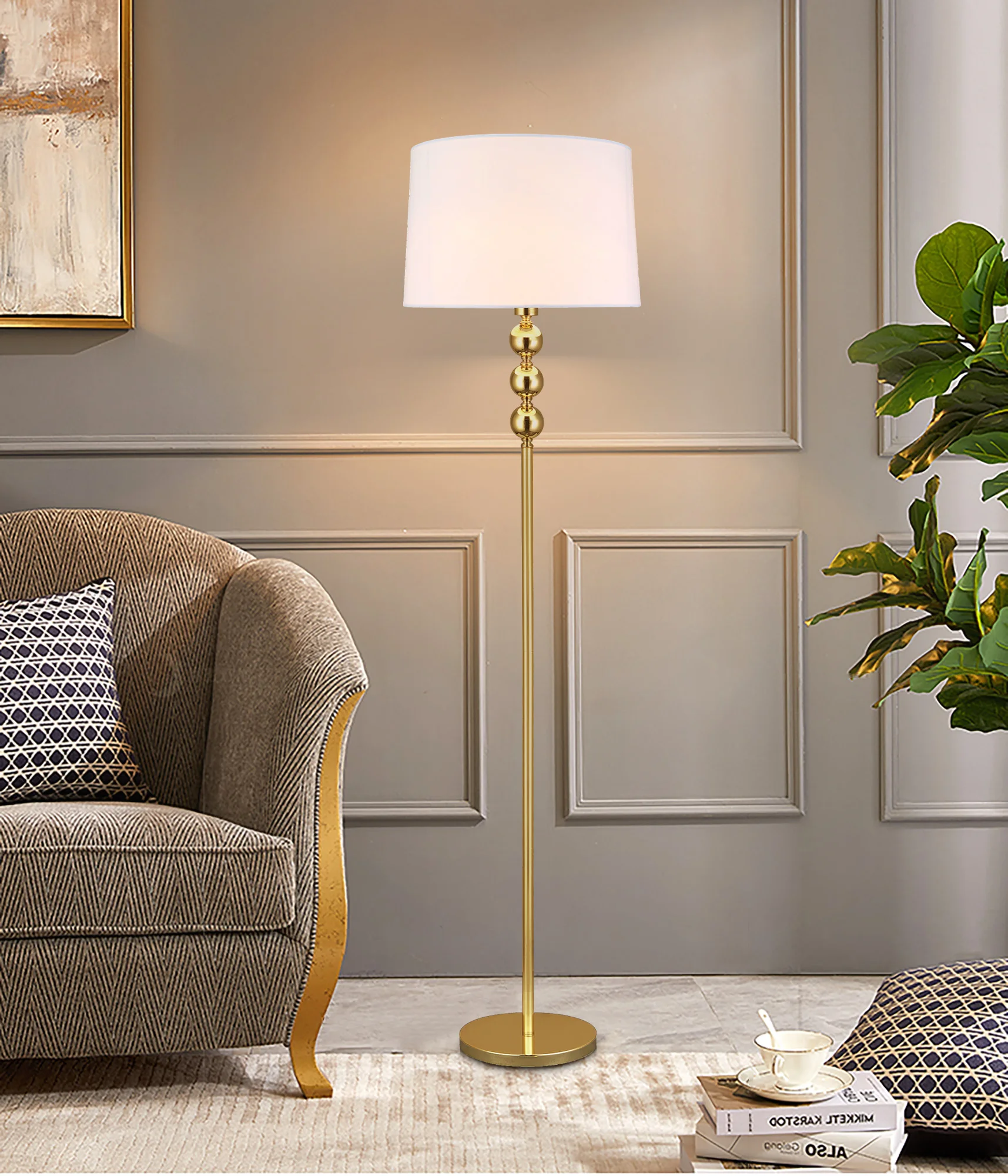 Decoration Simple Modern Floor Lamp With Metal Round Lamp Base And ...