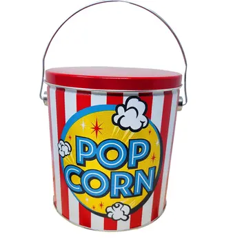 Wholesale Metal Food Grade 1gallon Round Custom Empty Popcorn Tins ...