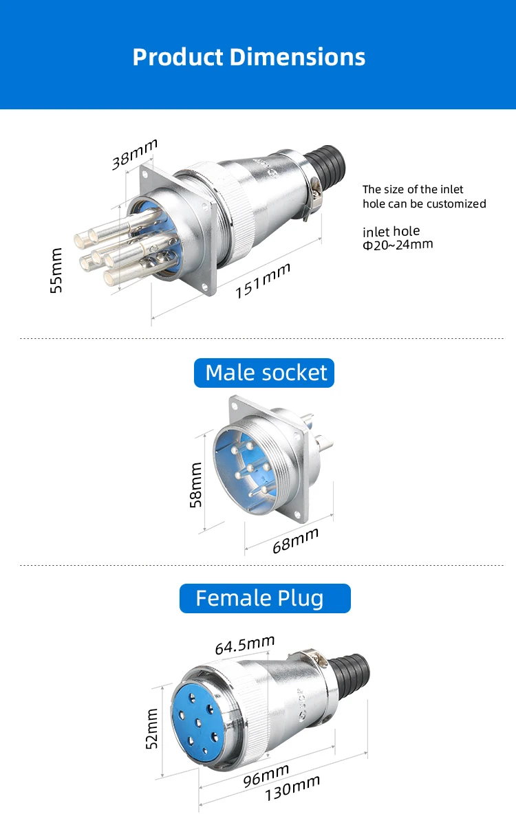 Jiancha Aviation Connector Metal Plug Socket Coupler Electronic ...