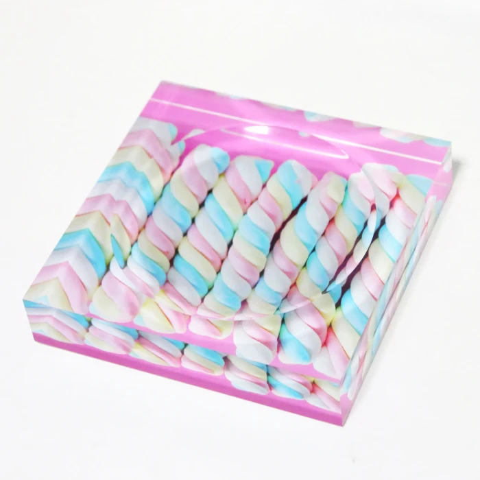 Tabletop Round Clear Acrylic Candy Dish With Printed Patterns For Party ...