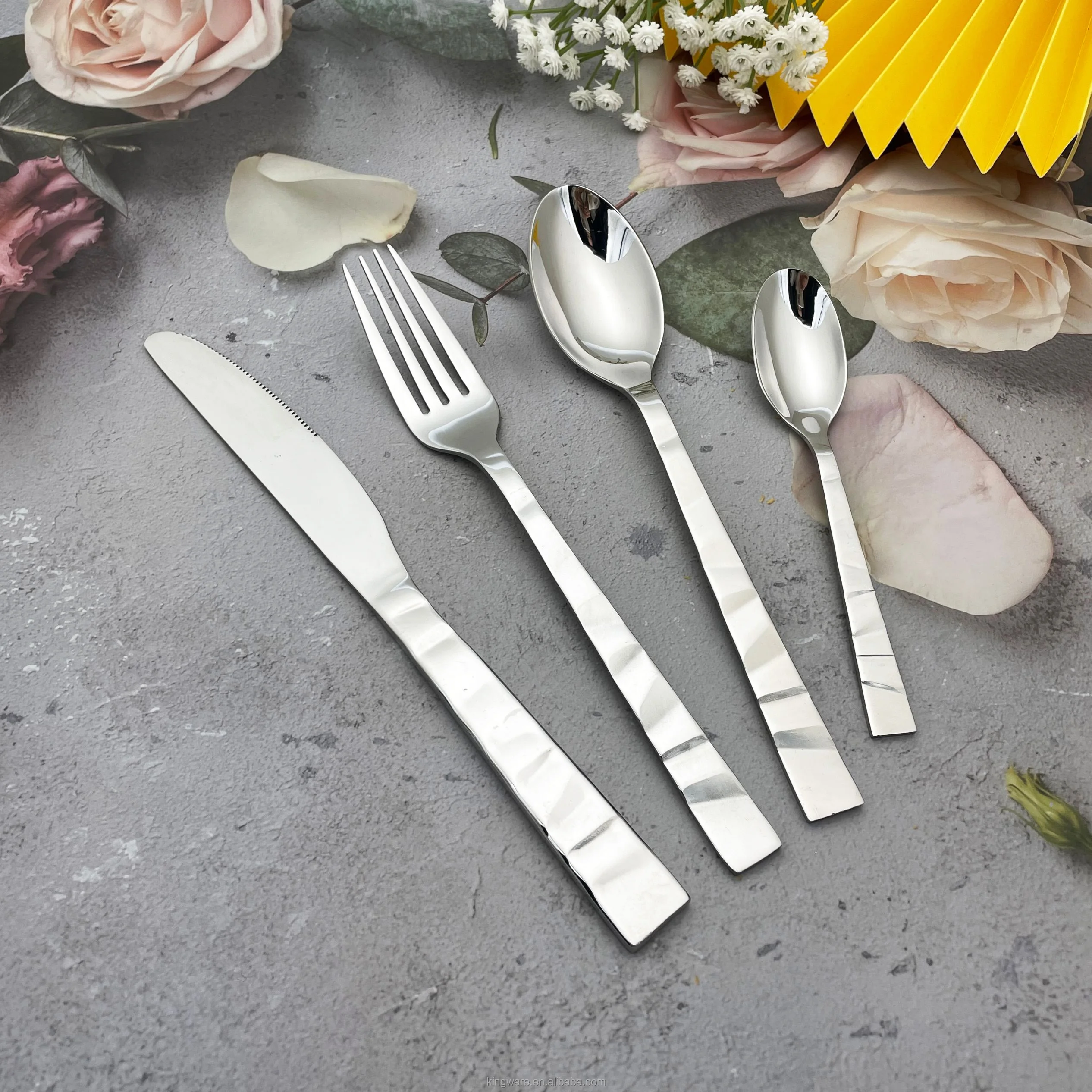 Stainless Steel Cutlery Sets Gold Flatware Household Supplier Table ...