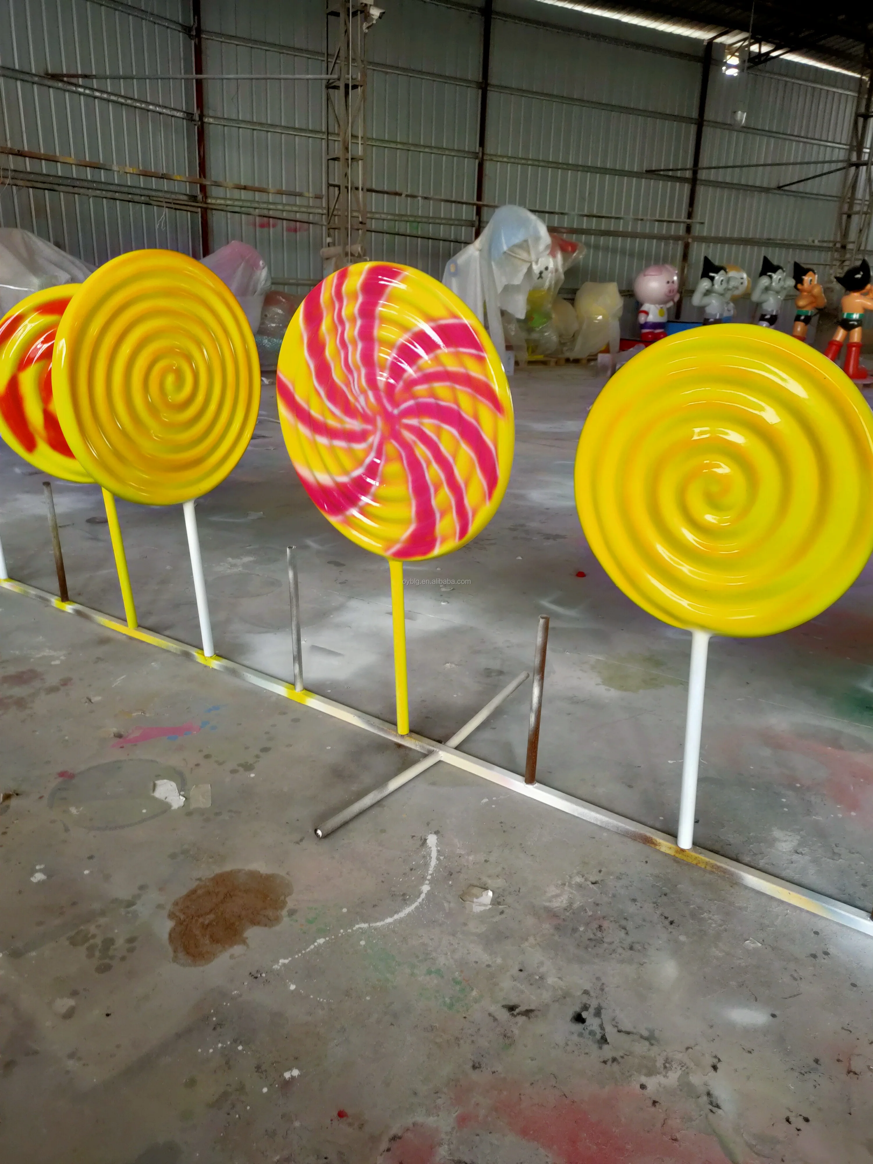 Large Round Candy Cane Decorations - Durable & Colourful