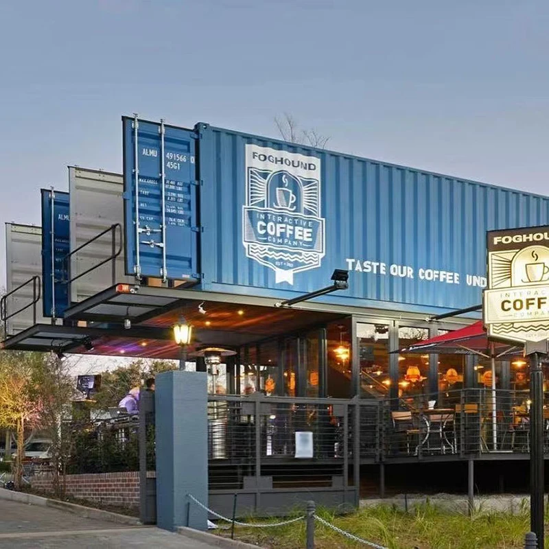 2 Story Restaurant Container with Deck and Stairs