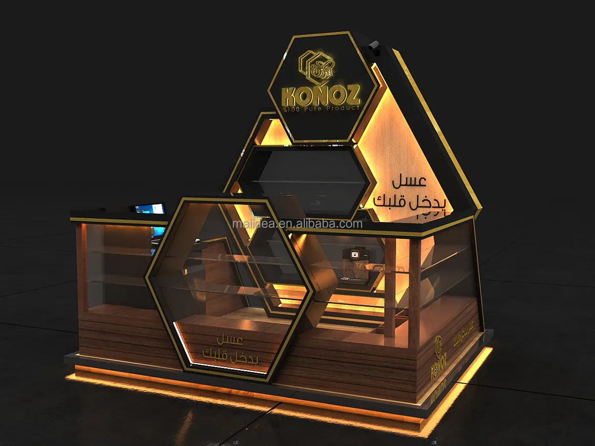 Luxury Honeycomb Booth Display Cabinets for Retail Kiosks - Modern ...