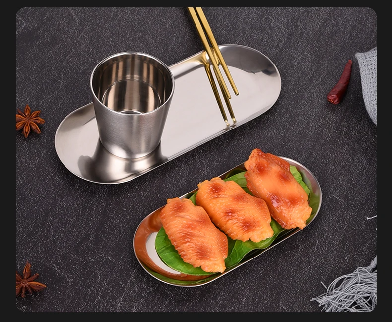 Korean Barbecue Oval Metal Tray Wedding Party Decoration Serving Tray ...