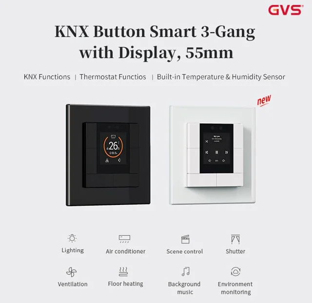 用于智能家居系统的欧洲标准KNX EIB K总线楼宇自动化系统KNX恒温器温度面板55毫米| Alibaba.com